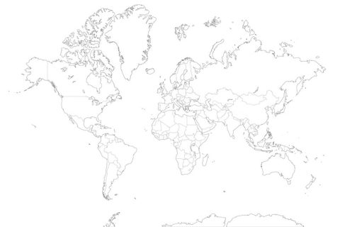 Carte du monde vierge [PDF] à imprimer | Affichéo